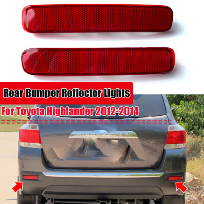 2PCS For Toyota Highlander 2012-2014 Red Lens Rear Bumper Reflector ...