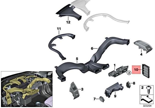 BMW 218d Coupe 2 Series 2016 F22 Rear Ventilation Vents Pair ...