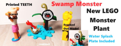 New LEGO Monster Plant HUNGRY Creature SWAMP Water Plate Halloween ...