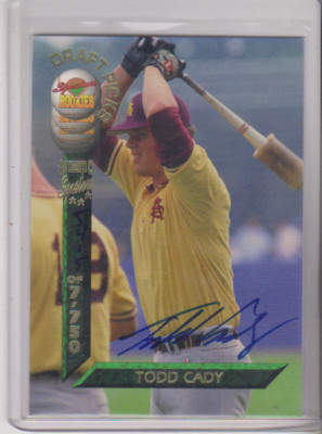 1994 Signature Rookies Draft Picks Todd Cady Autograph 5415/7750 ...