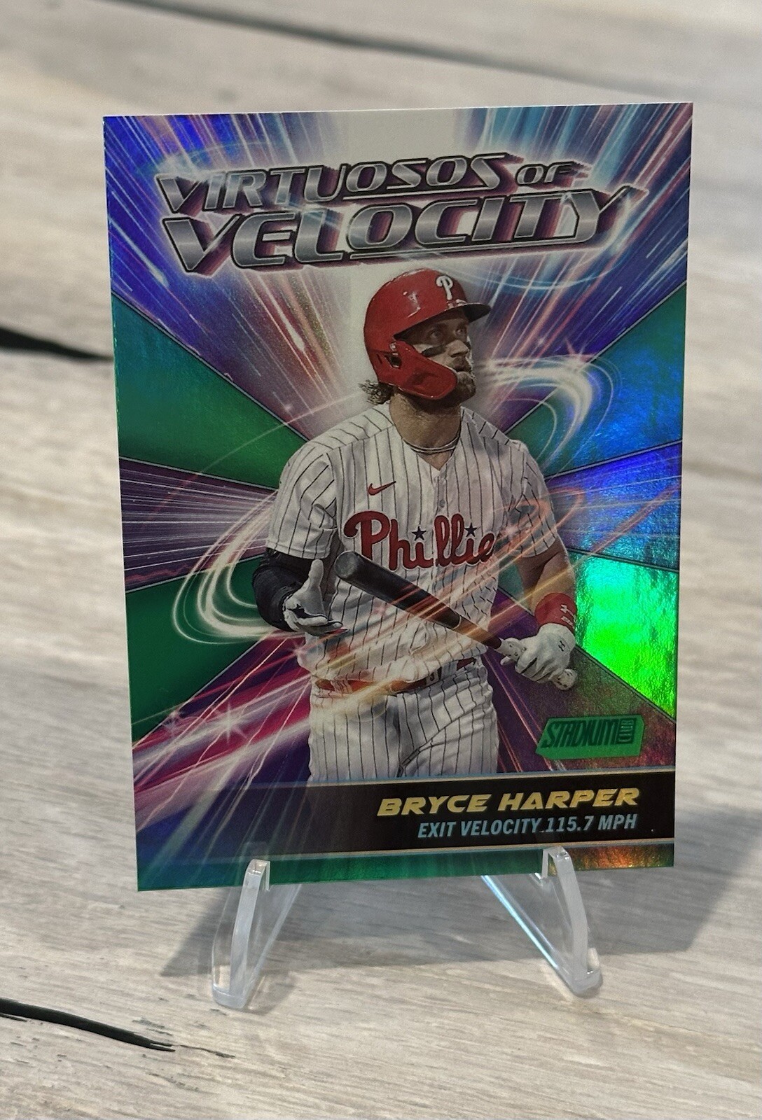 2024 TOPPS STADIUM CLUB Bryce Harper VIRTUOSOS OF VELOCITY GREEN /50 ...