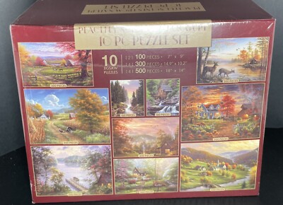Peaceful Scenes From Nature 10 Puzzle Set 100 300 & 500 Pieces SEALED ...