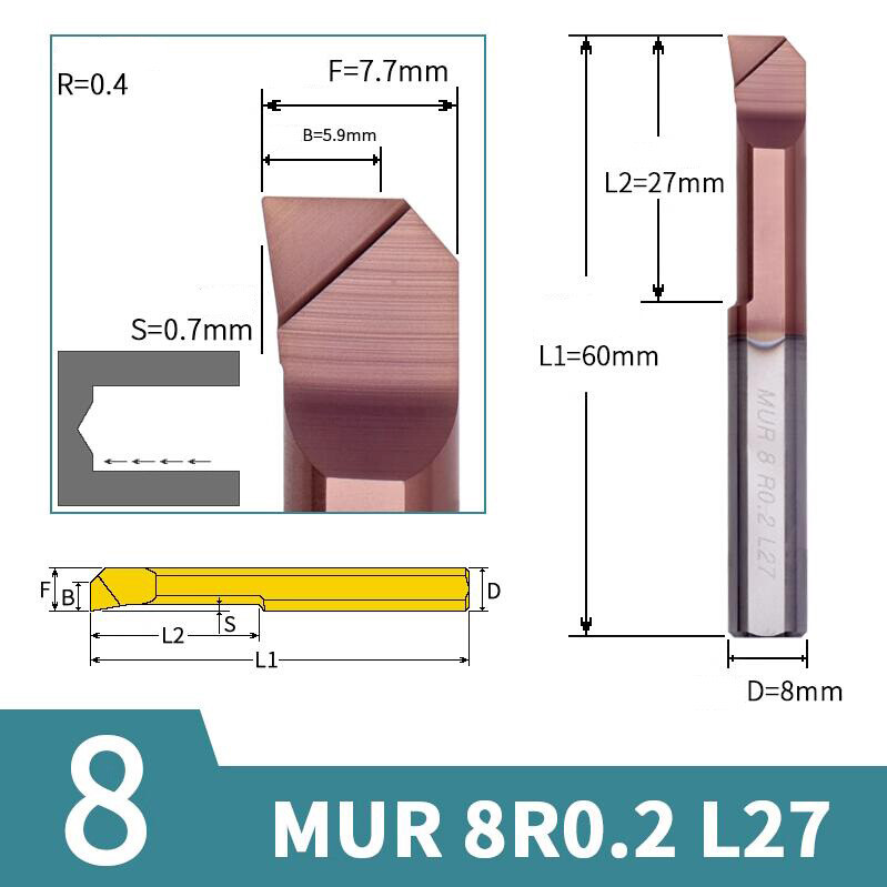 MUR Solid Carbide Boring Bar Cutter 3mm-8mm CNC Right Turning Lathe ...