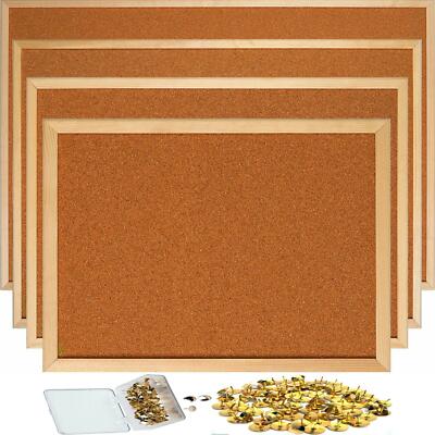 Cork Pin Message Notice Board Wooden Frame Office Memo School Pinboard ...