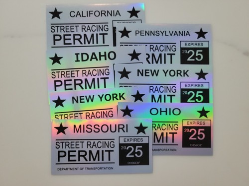 (3 Pack) Street Racing Permit Sticker HOLOGRAPHIC | eBay