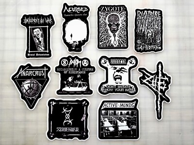 Crust Punk Vinyl Sticker Lot (10 Stickers) SET 14 anarcho grindcore ...