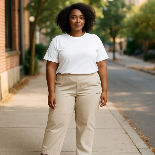 White Stag Stretch Pants Khaki Straight Trousers Career Casual Preppy ...