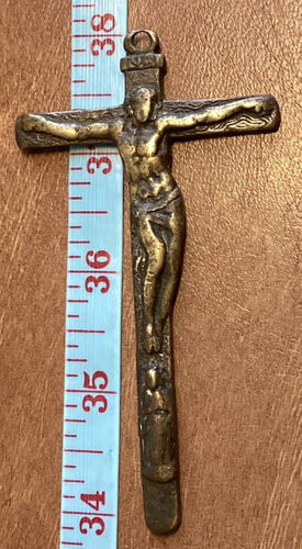 Antique Bronze Cross Crucifix 1600’s Spanish in. Mary conceived ...