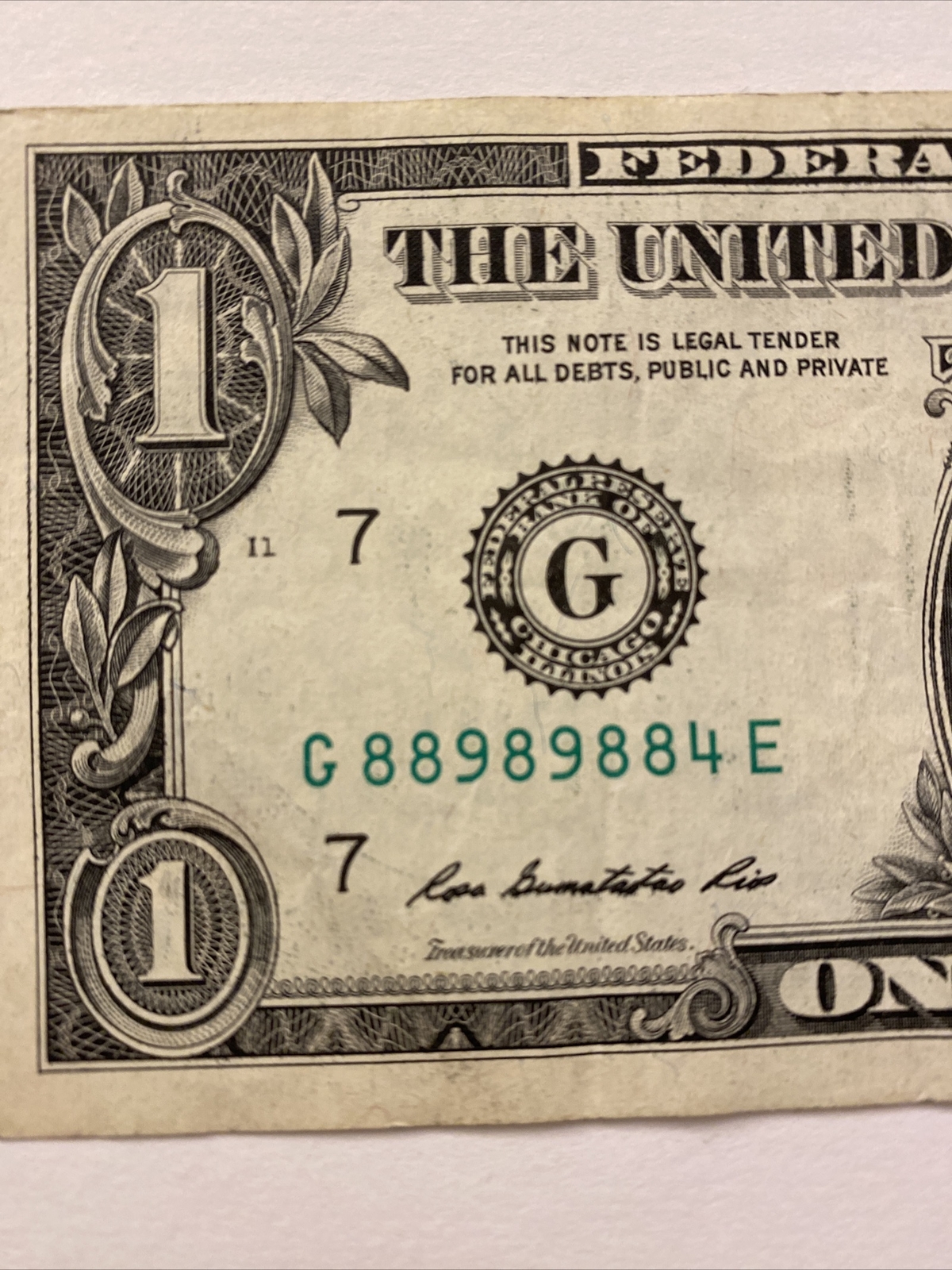 $1 Dollar 2013 Bill Note Fancy Lucky 5 Of 8’s Almost Super Repeater ...