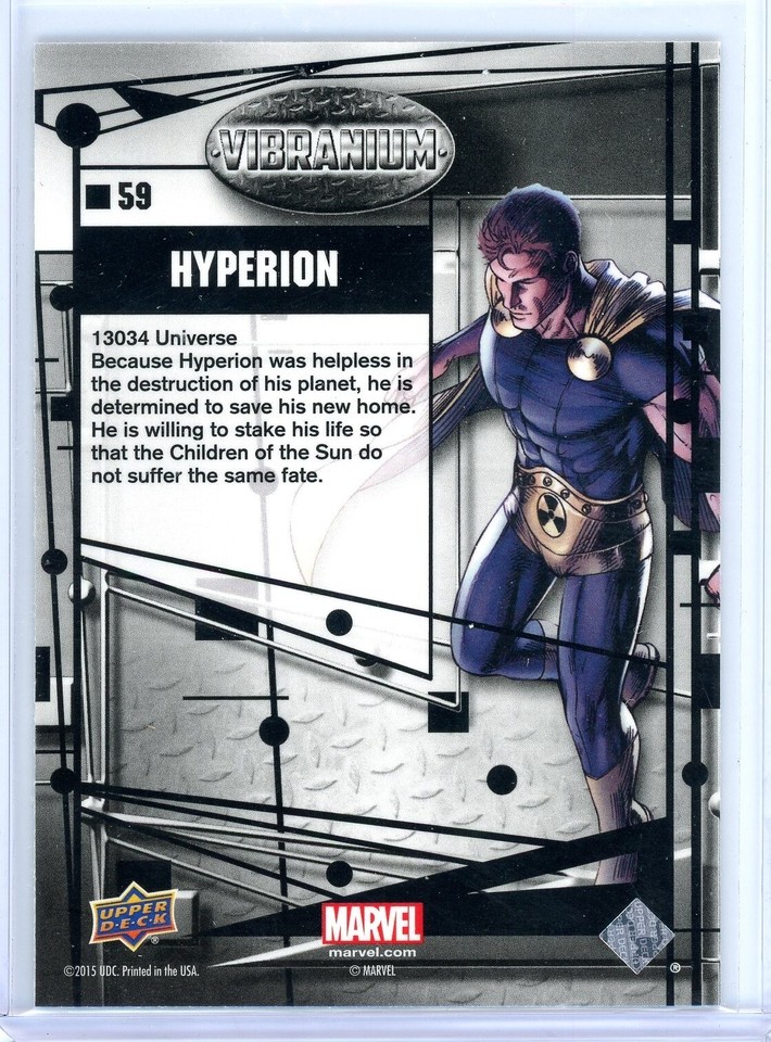 HYPERION - 2015 UD Marvel Vibranium Sparkle Prizm Insert Card | eBay