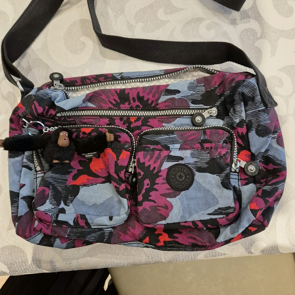 Kipling Crossbody Bag with Monkey Charm and Keys Ring GORGEOUS NEW | eBay