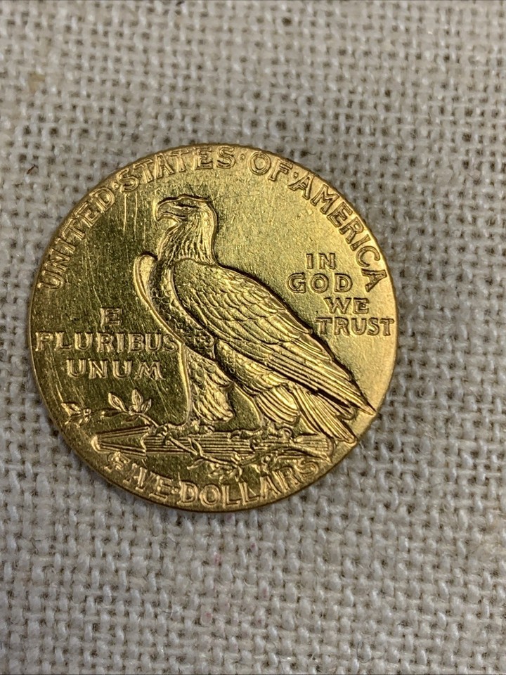 $5 Indian Head American Gold Half Eagle Coin 1912 | eBay