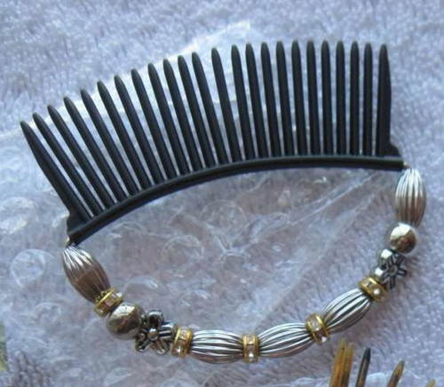 ONE Scunci Bendini Clip Slide & Snap Bend Beaded Fancy Conair Hair Comb ...