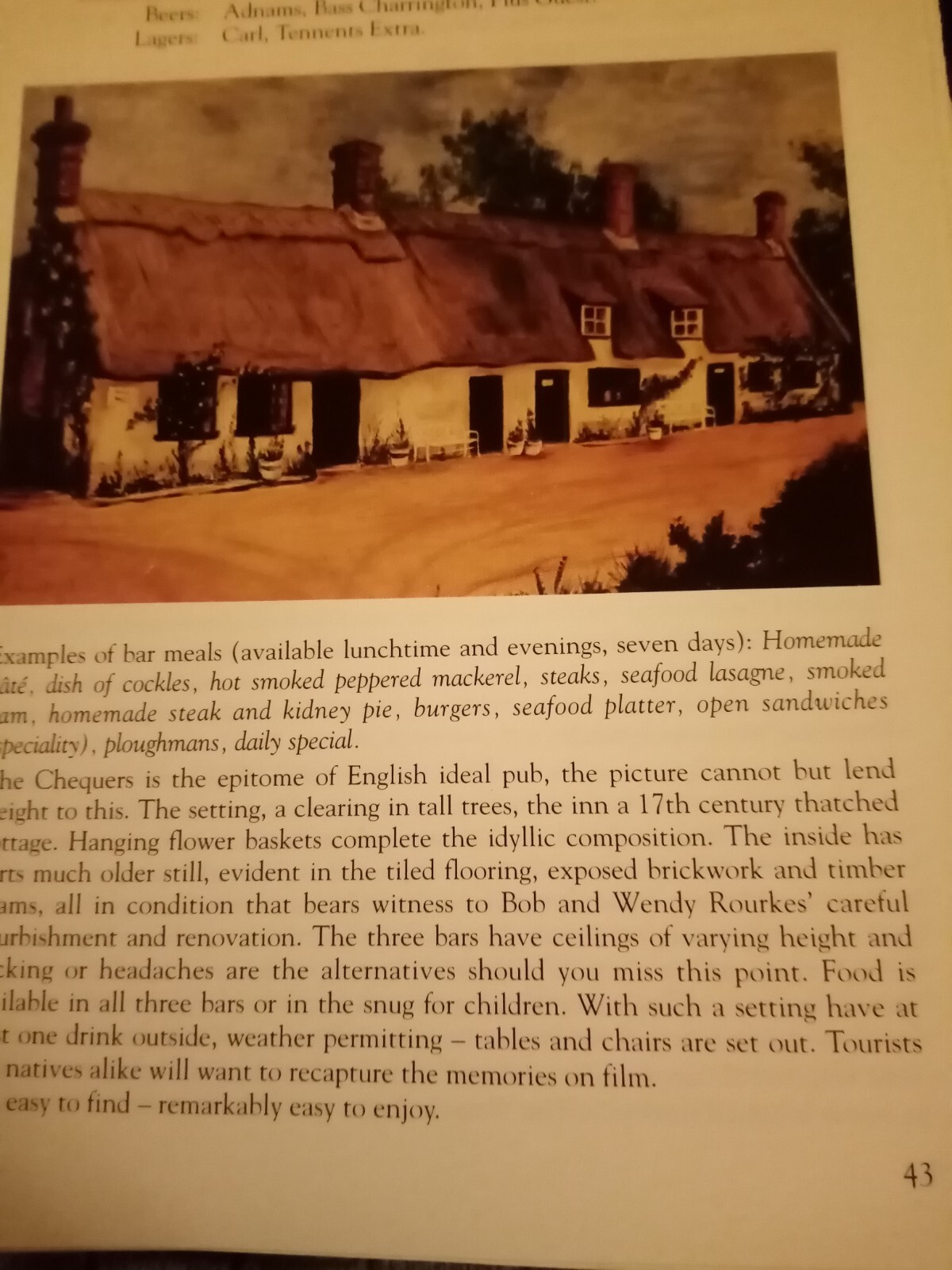El23 Ephemera 1989 1 page pub review the chequers Inn Thompson | eBay UK