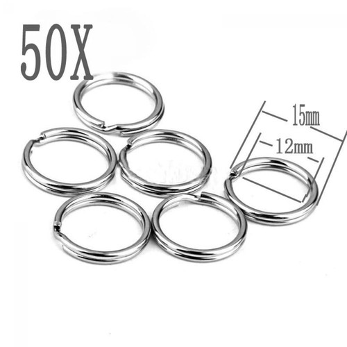 15mm Connectors Pocket Clasps KeyChain Split Key Ring Loop Hoop ...