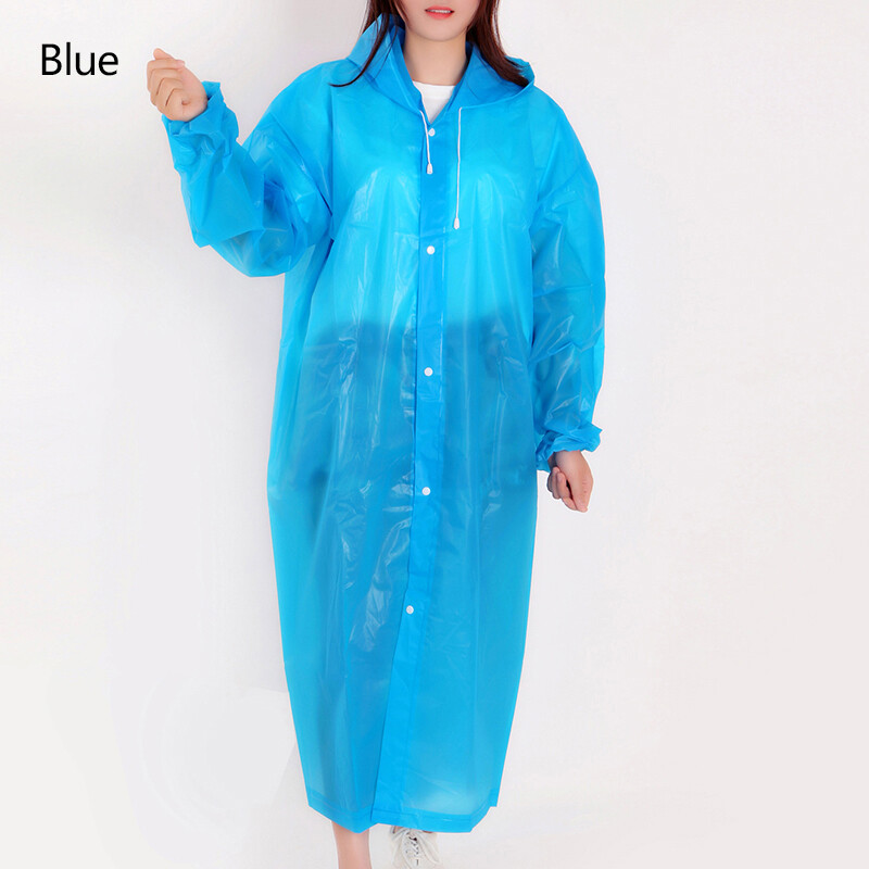 Men Women Raincoat Rain Coat Gown Hooded Waterproof Jacket Rainwear 10 ...