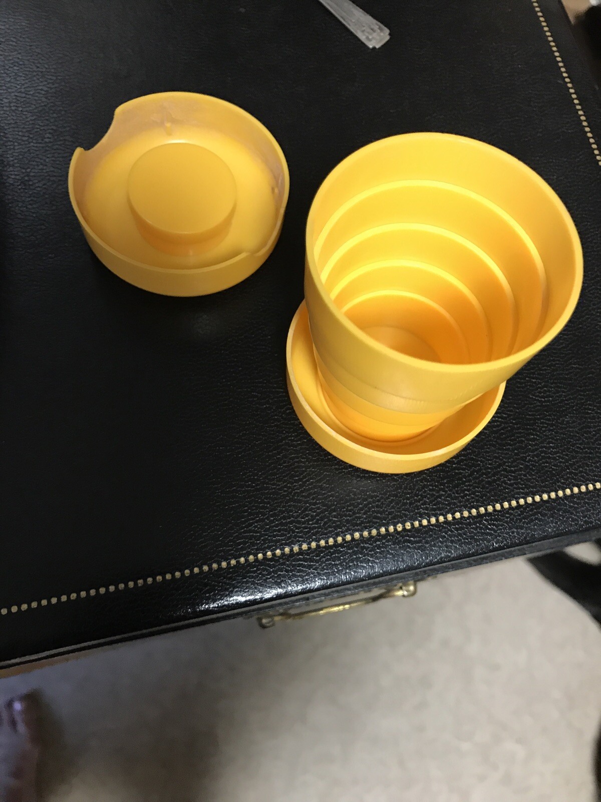 Travel Cup Folding Vintage NOS 1985 Duray Collapse Cup Pill Box Plastic ...