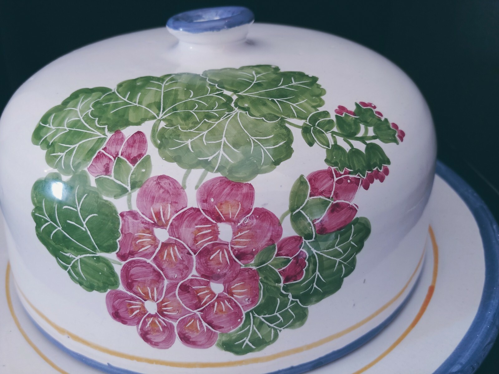 Vintage MM Portugal Pottery Red Ware Serving Plate Platter W/ Dome ...