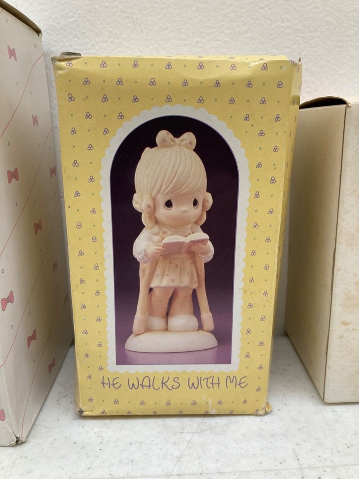 Lot of 4 Precious Moments Porcelain Figurines & Porcelain Plate | eBay