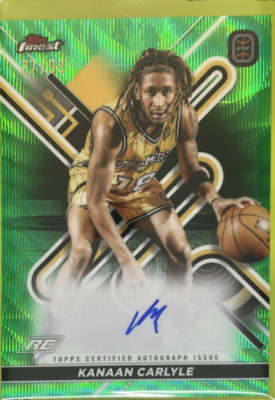 2022-Topps Finest OTE Kanaan Carlyle Finest Auto Green Wave /99 #FA-KC ...