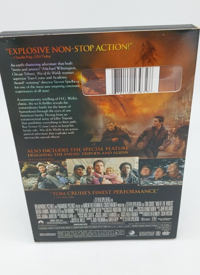 War of the Worlds DVD, 2005 Full Frame With Slip Cover Sci Fi Full ...