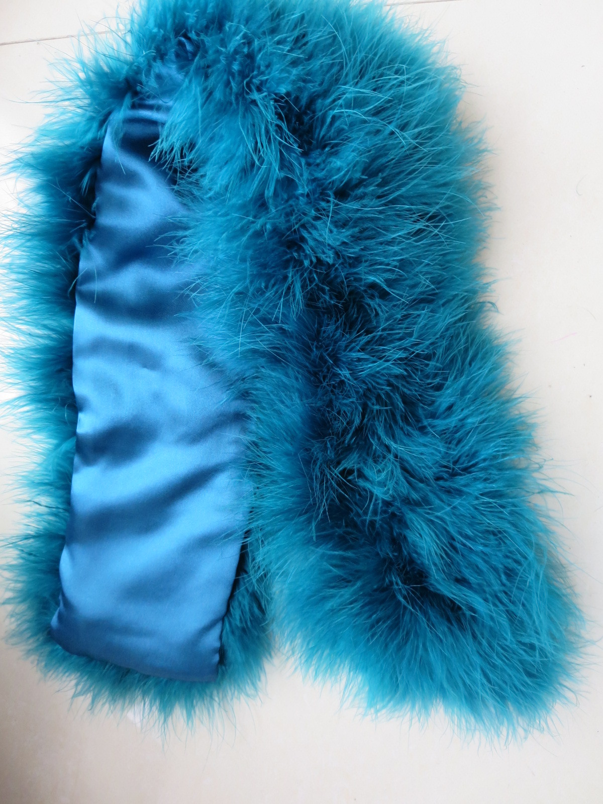 Women Real Ostrich Feather Fur Scarf Winter Warm Neckerchief Soft ...