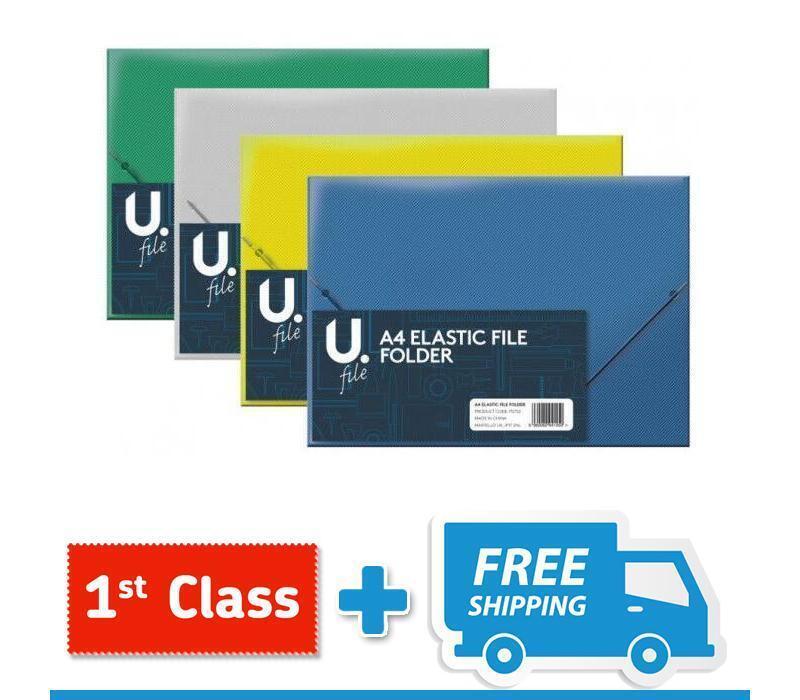 A4 Files Elastic Band Folders Document Paper Storage Foolscap Organiser ...