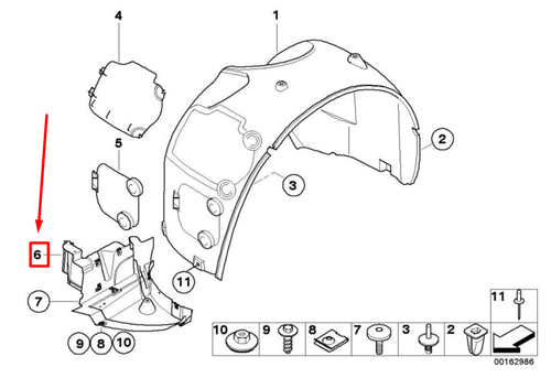 NEW BMW Z4 COUPE E86 FRONT LEFT LOWER FENDER LINER 51718046083 8046083 ...