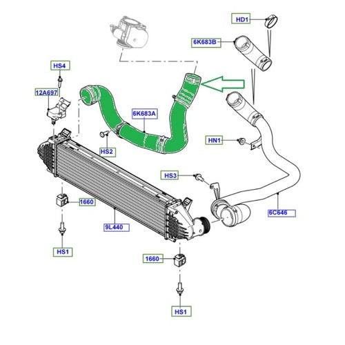 LAND ROVER FREELANDER 2, 2.2 TD4 NEW INTERCOOLER TO MANIFOLD PIPE HOSE ...