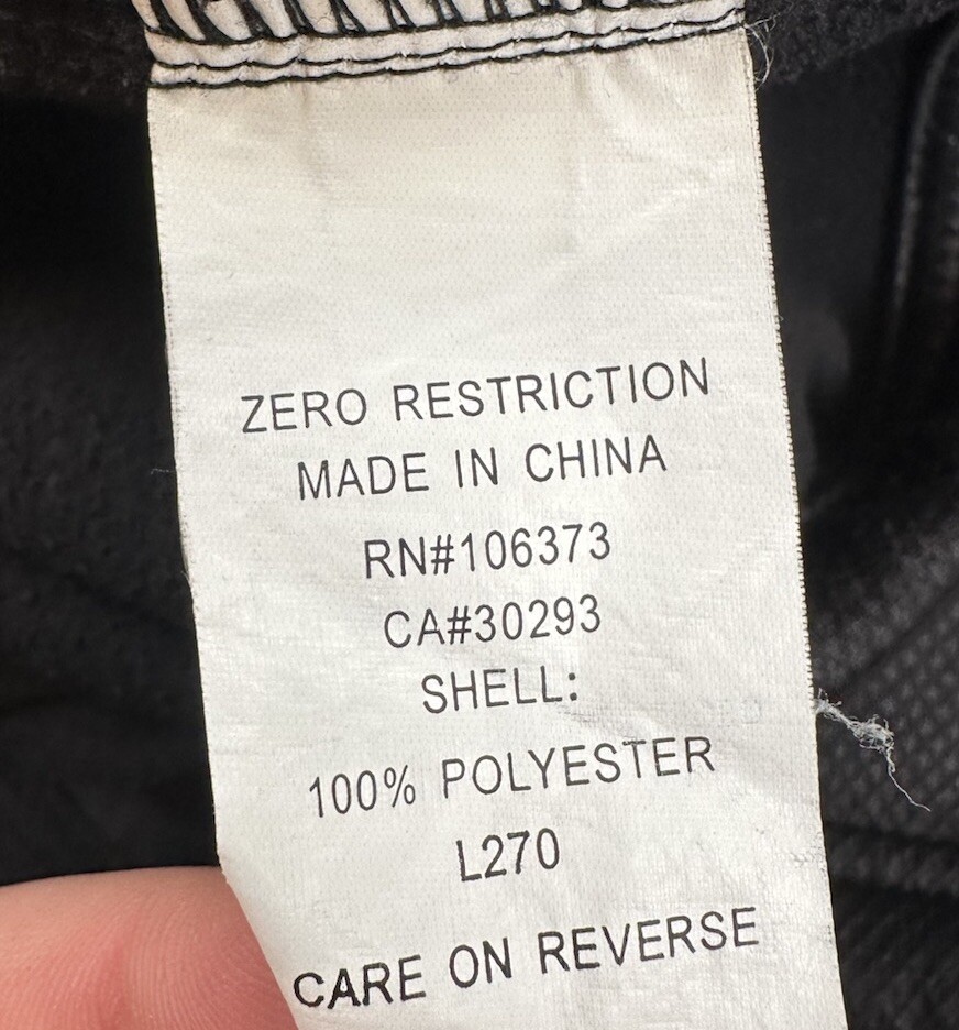 Zero Restriction Jacket Mens Large Black Tour Series 1/4 Zip Fleece Lined Golf | eBay