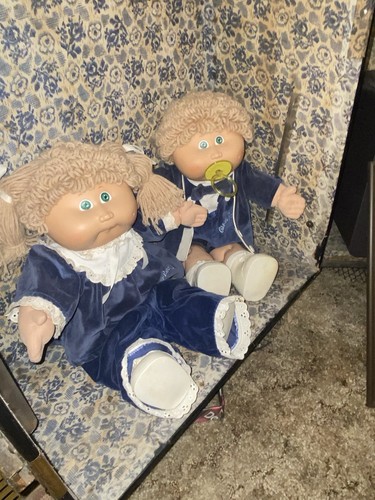 CABBAGE PATCH KIDS TWINS Limited Boy & Girl Blonde Hair Pacifiers CPK ...
