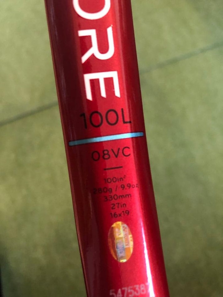 YONEX VCORE 100L Tennis Racket 100in 280g G2 16x19 String Pattern | eBay