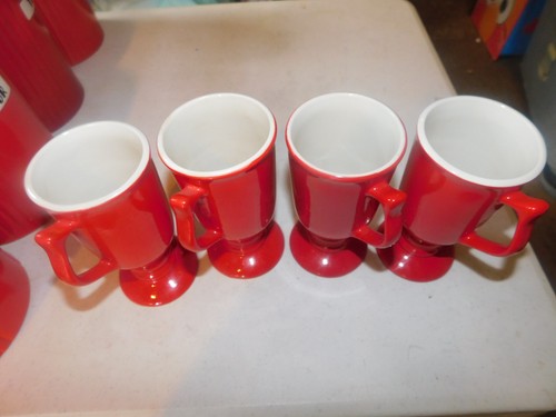 4 RED HALL CHINA MUGS WITH HANDLES | eBay