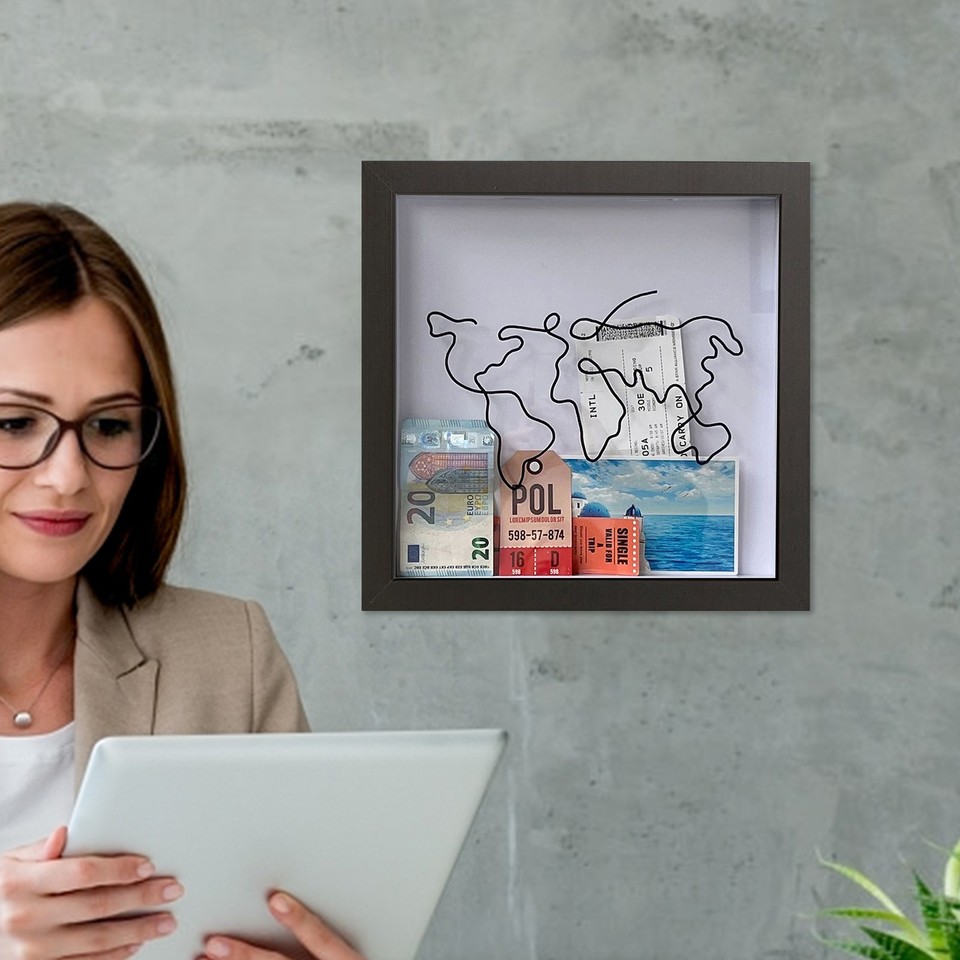 Shadow Box Frame Wooden Memory Box With Slot On Top DIY Memento Frame ...