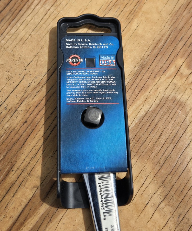 NOS Vntg SEARS Craftsman 3/8” Drive Thin Profile Ratchet ON HANG TAG ...