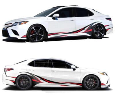 Graphics Vinyl Flame Stripe Side Door Car Sticker For Toyota Camry ...