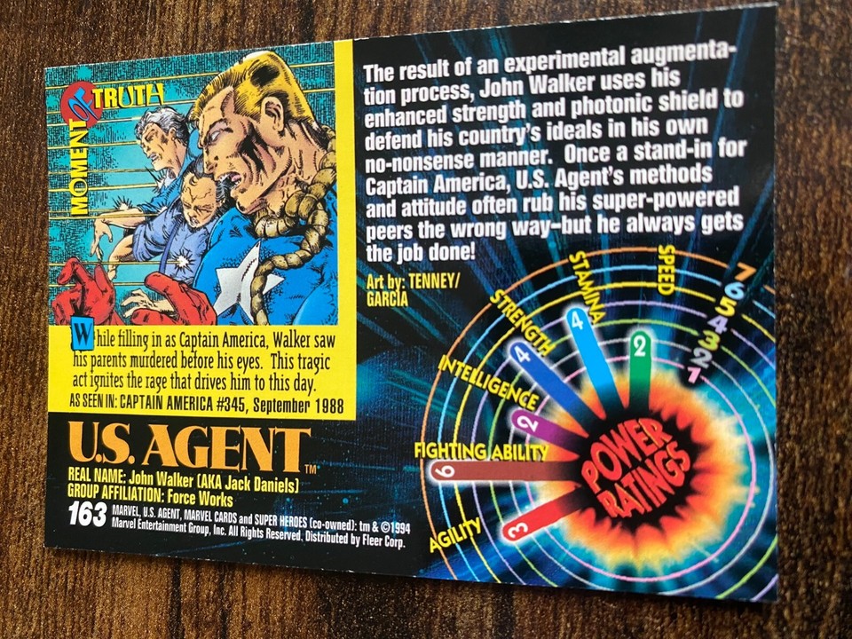 1994 Marvel Universe Super Heroes #163 U S Agent MCU Rivals Vintage ...