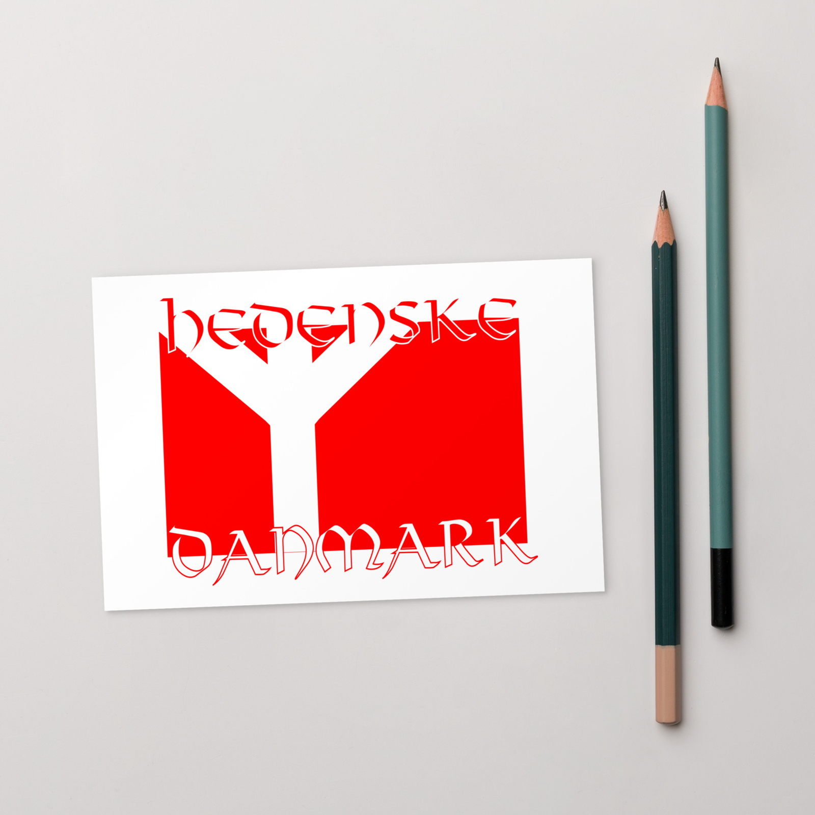 "Hedenske Danmark" Art Postcard Heathen Asatru Norse Viking Runic Flag ...
