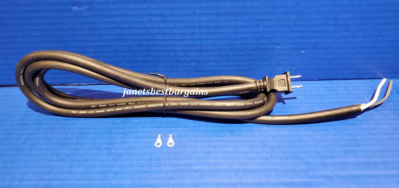 Replacement Power Tool Cord 9 Ft 16/2 16 Gauge 2 Wire 600 Volt SWOO w ...