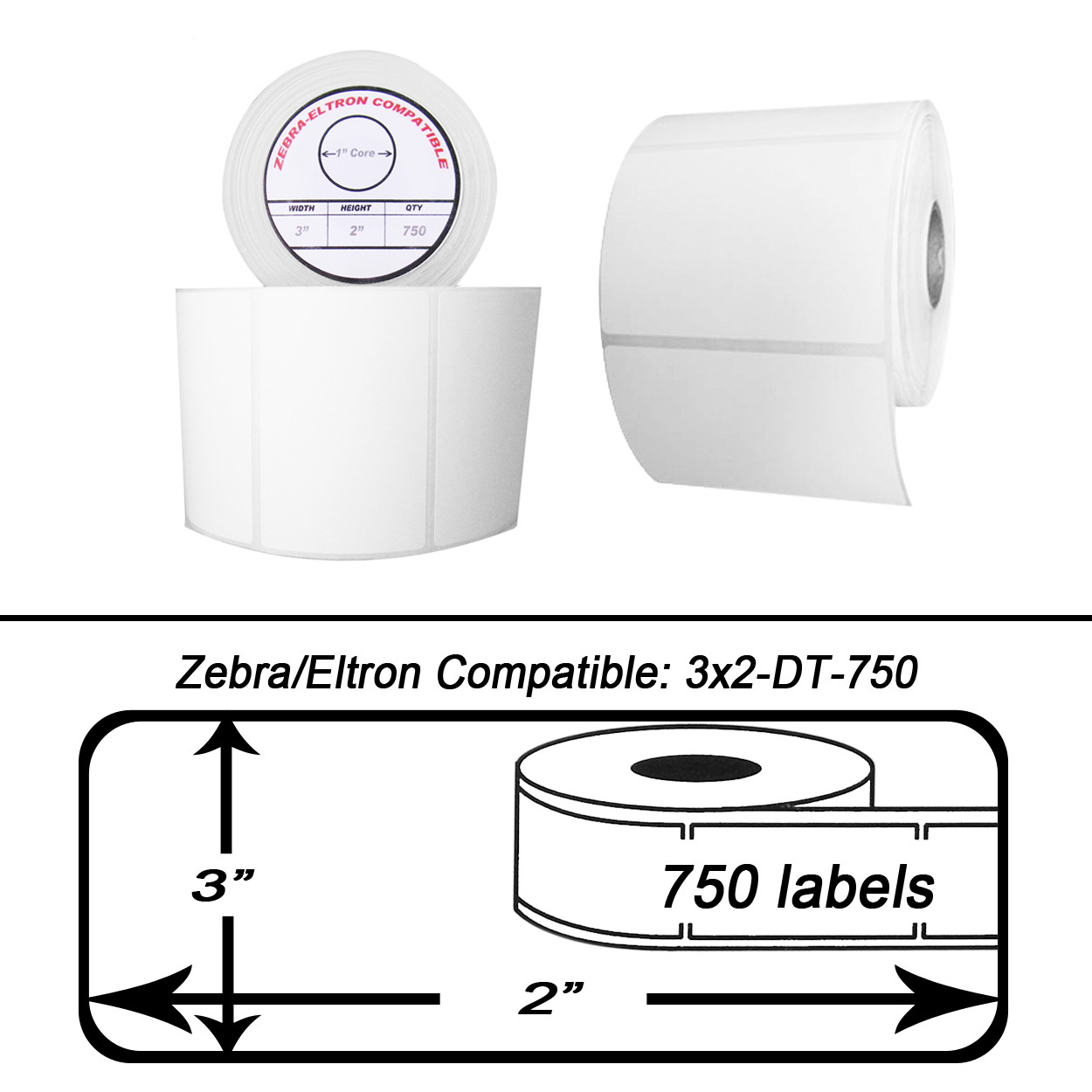 HouseLabels+Zebra+3%22x2%22+Direct+Thermal+Labels+750+Labels+per+Roll ...