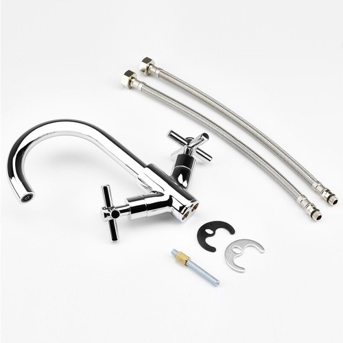 Bathroom Mono Basin Sink Mixer Tap Modern Cross Head Handle Chrome ...