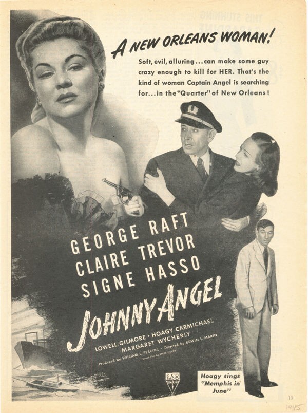 1945 JOHNNY ANGEL GEORGE RAFT CLAIRE TREVOR SIGNE HASSO EDWIN MARIN ...