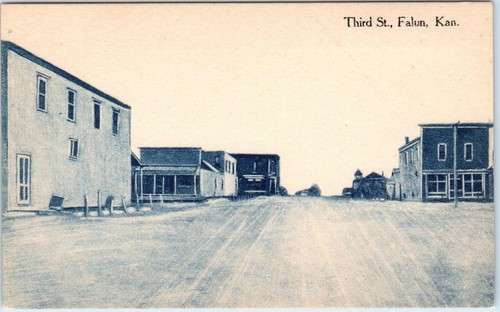FALUN, KS Kansas 3RD STREET SCENE FALSE FRONTS c1910s Postcard | eBay
