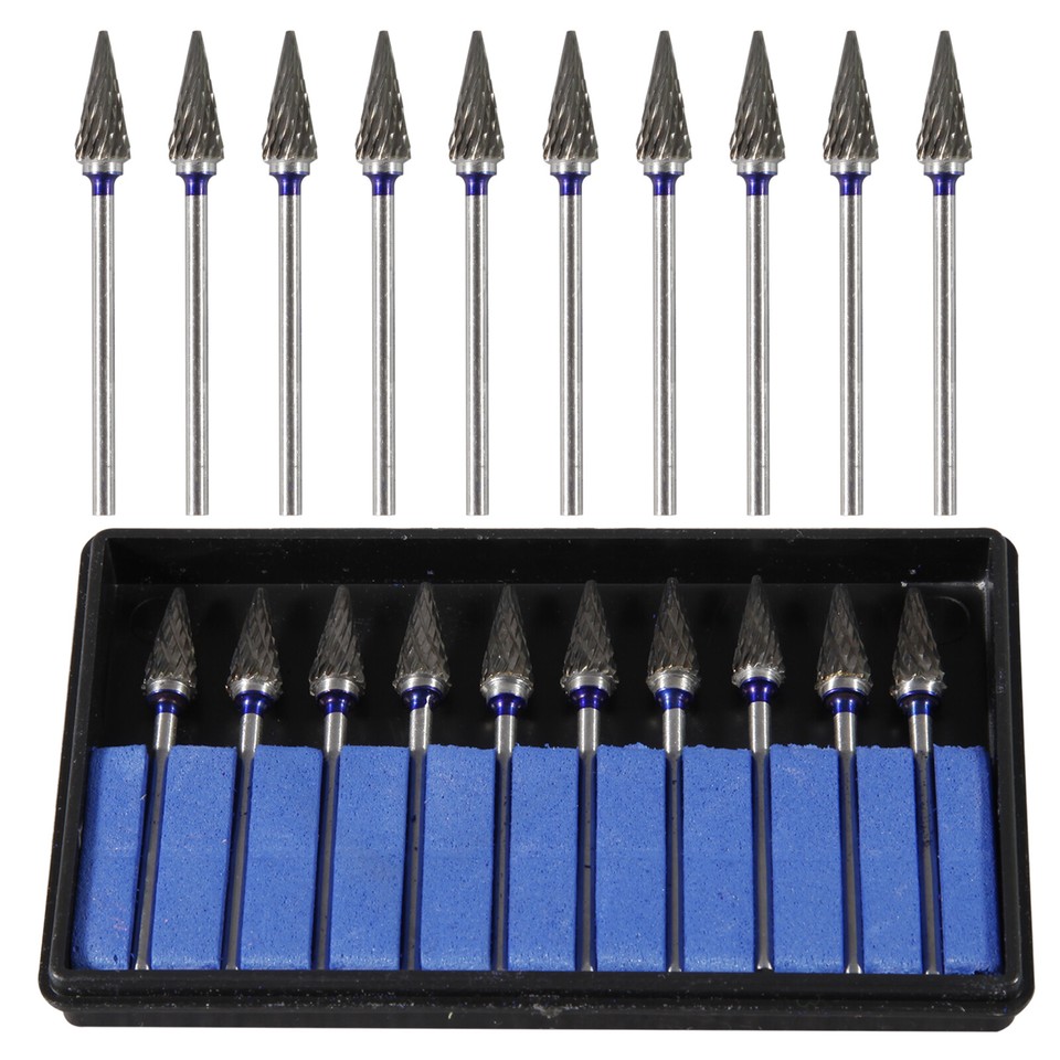 Dental Lab Tungsten Carbide Steel Polishing Burs Polish 2.35mm Drill 10 ...
