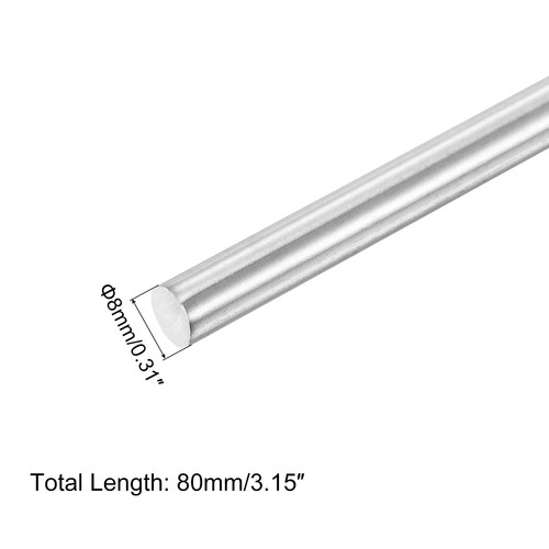 5pcs 304 Stainless Steel Round Rods 8mm x 80mm for RC DIY Craft Tool ...