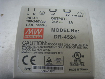 Mean Well USA DR-4524 Power supply, 24V, 2A | eBay
