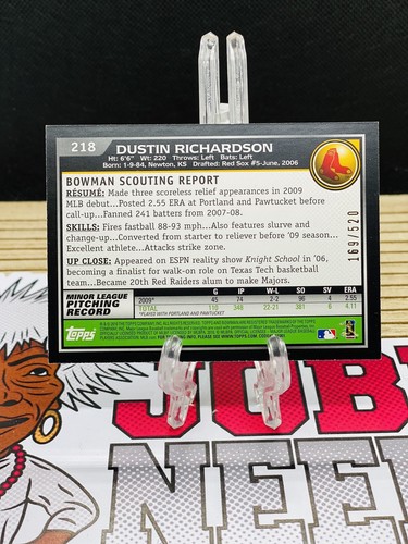 2010 Bowman - Blue #218 Dustin Richardson /520 for sale online | eBay