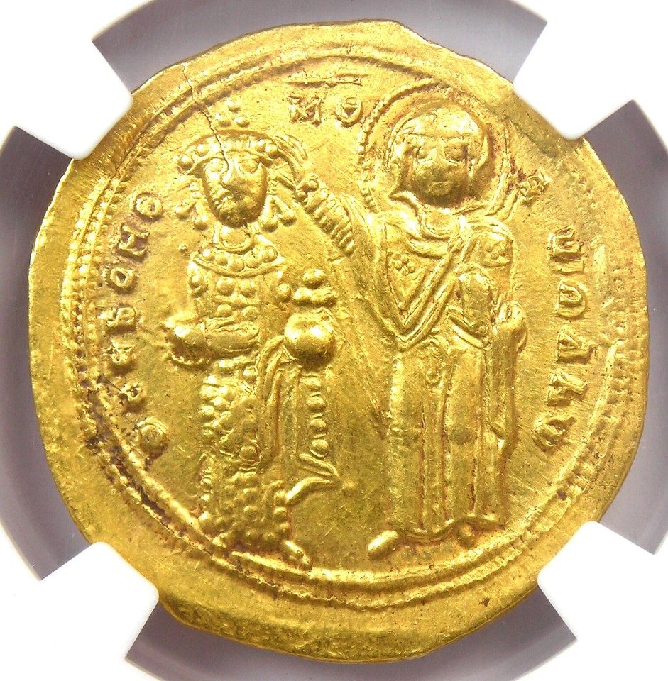 Romanus III AV Gold Nomisma Christ Coin 1028-1034 AD - NGC AU - 5/5 ...