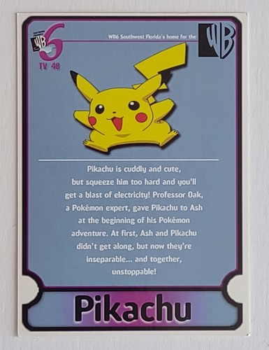 Pokemon Promo Card - WB6/WTVK Pikachu "WEEKDAYS ON THE WB" 💥RARE💥 | eBay