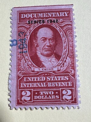 US Internal Revenue Stamp Scott # R349 - $2 Series 1942 Overprint Used ...